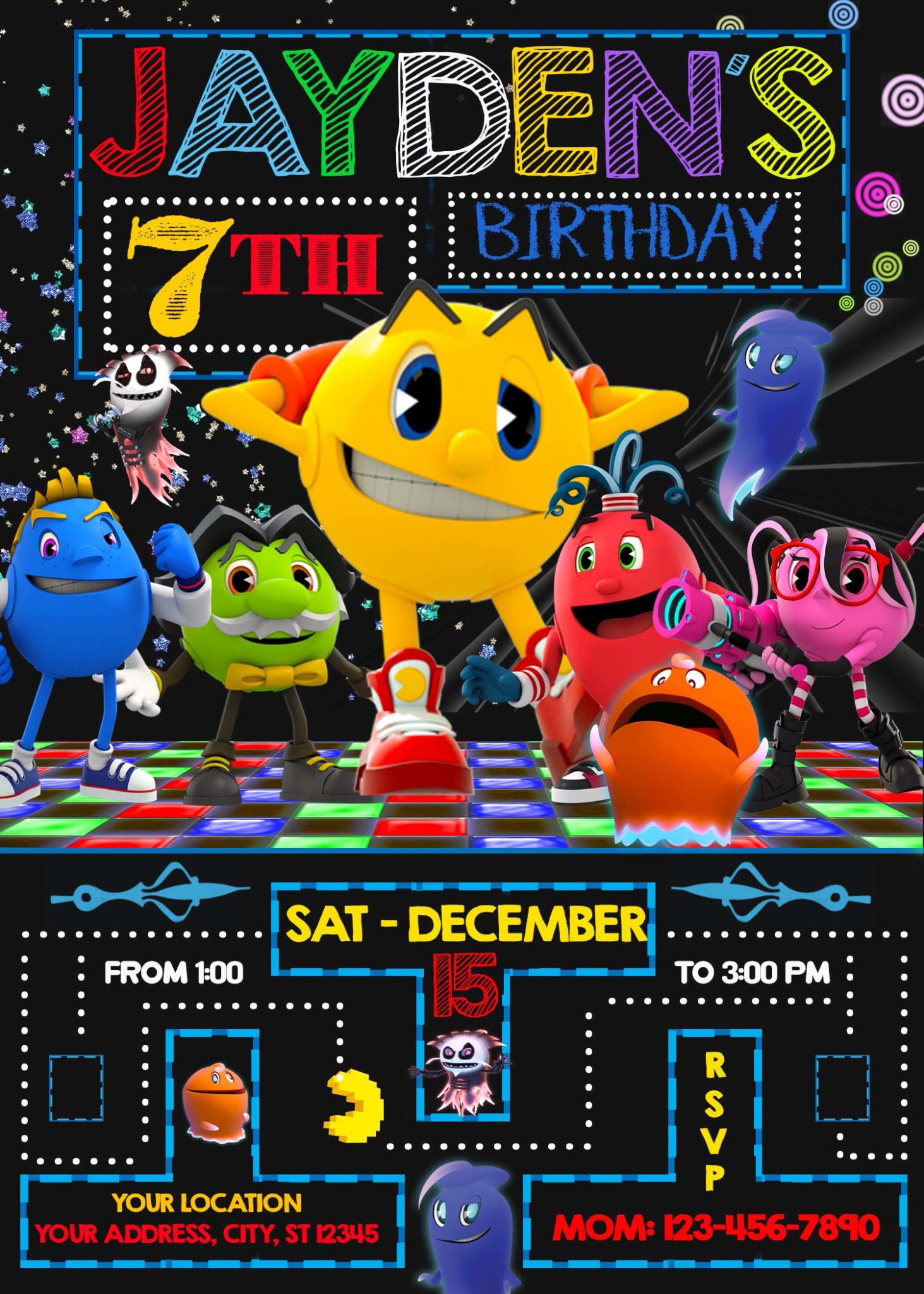 Pacman Birthday Party Invitation | Rocking Invite