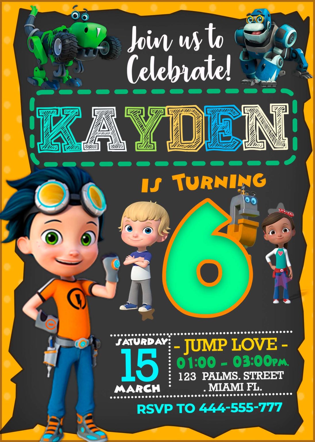 Rusty Rivets Birthday Party Invitation | Awesome Invite