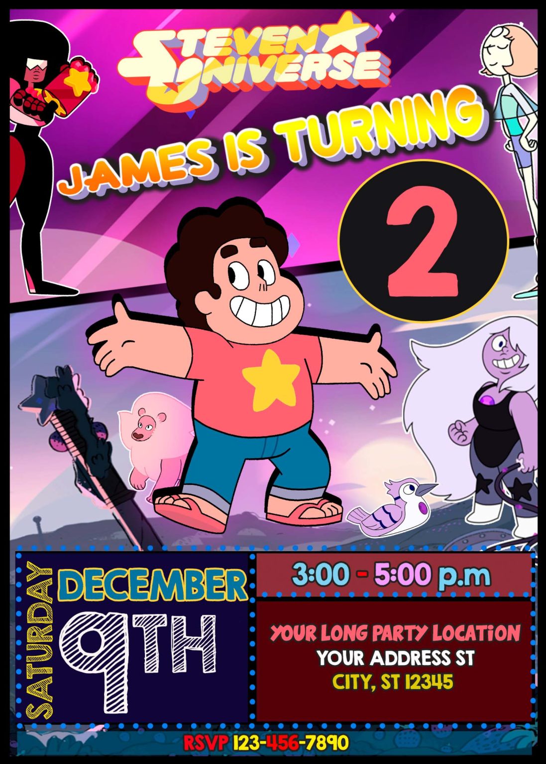 Steven Universe Birthday Party Invitation | Incredible Invite
