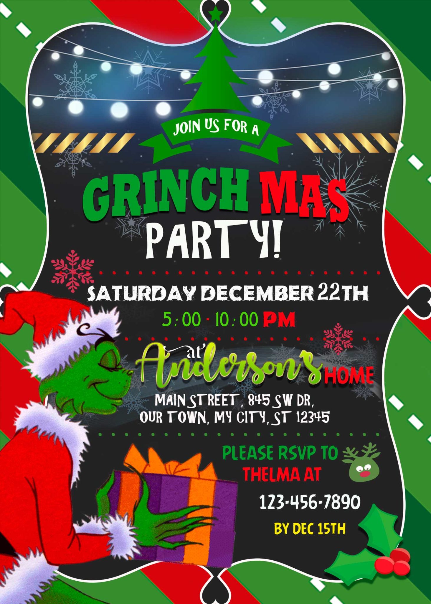 The Grinch Christmas Party Invitation | Fantastic Card