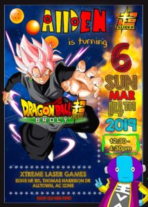 Dragon Ball Super Broly Birthday Invitation Amazing Invite