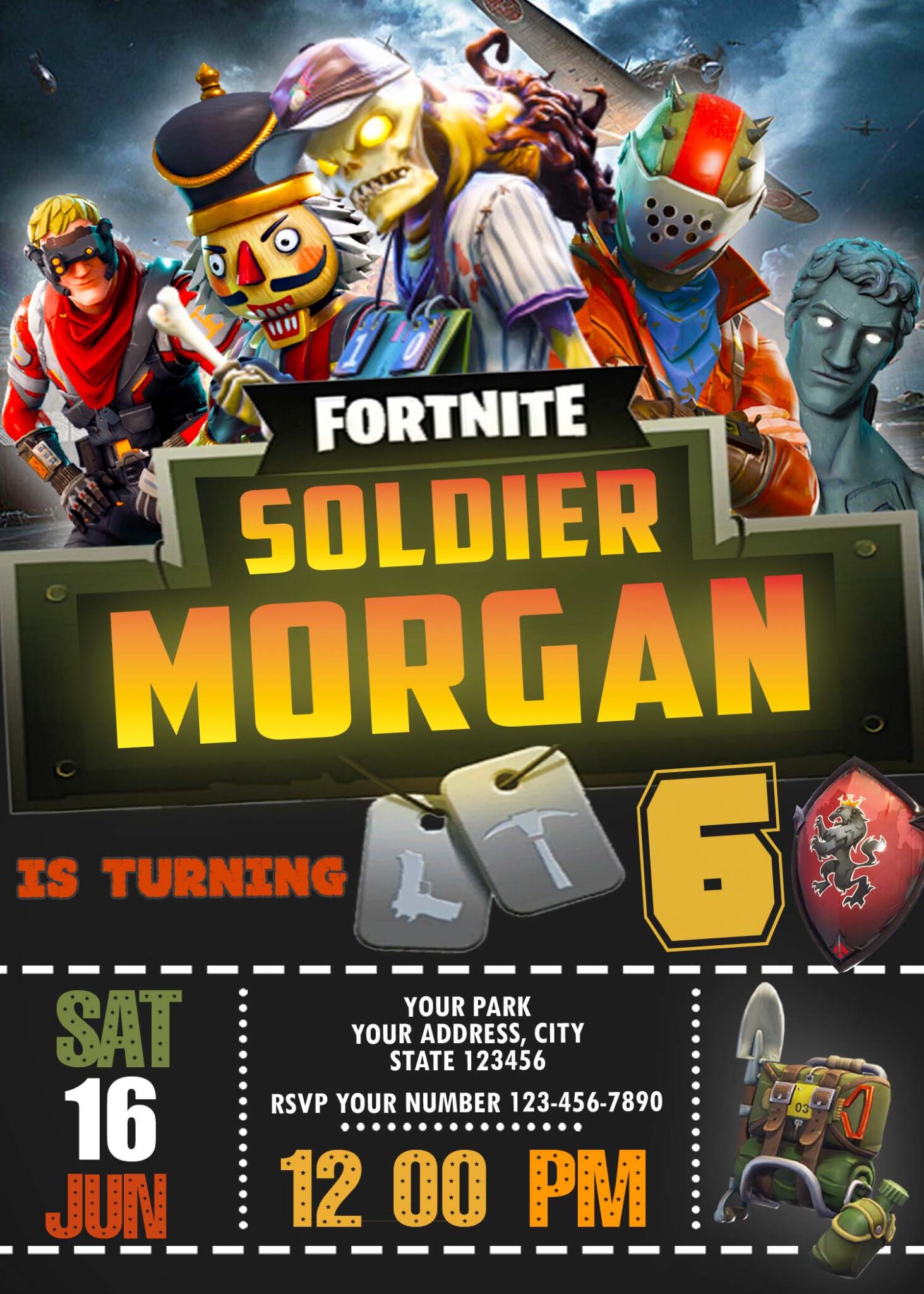 Fortnite Birthday Party Invitation 4 | Incredible Invite