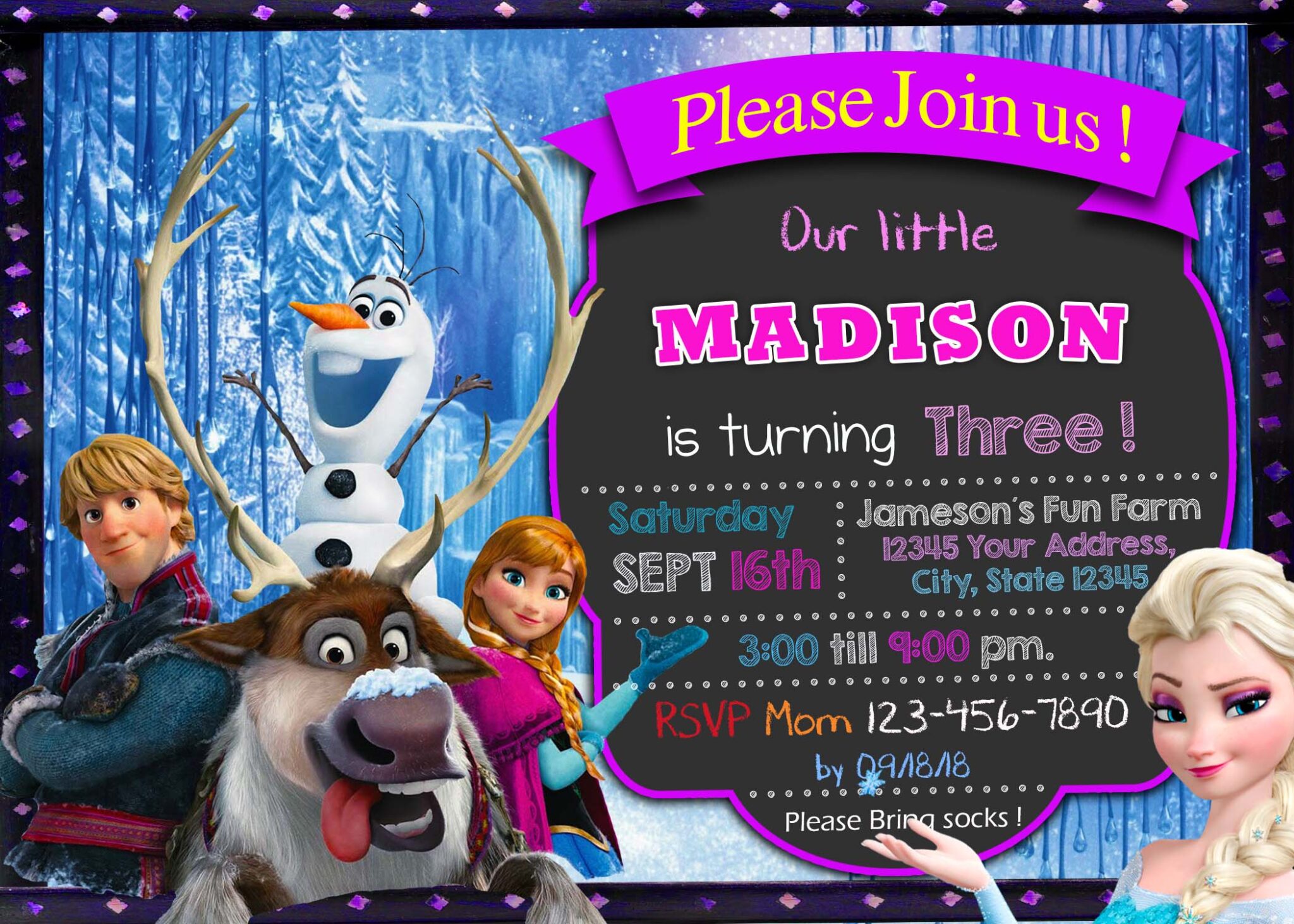 Frozen Birthday Party Invitation 4 | Stunning Invite