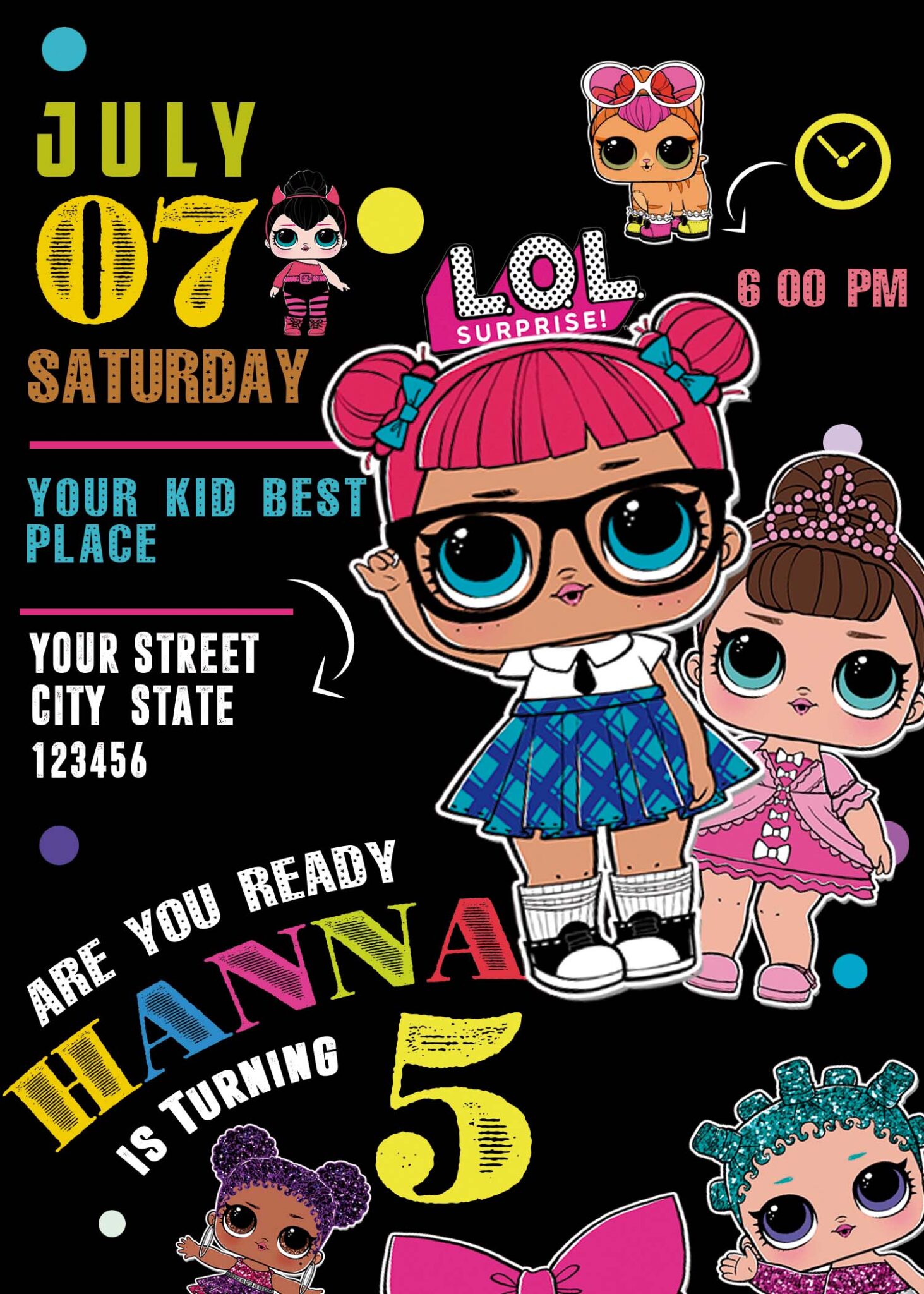 LOL Surprise Dolls Birthday Party Invitation | Lovely Invite