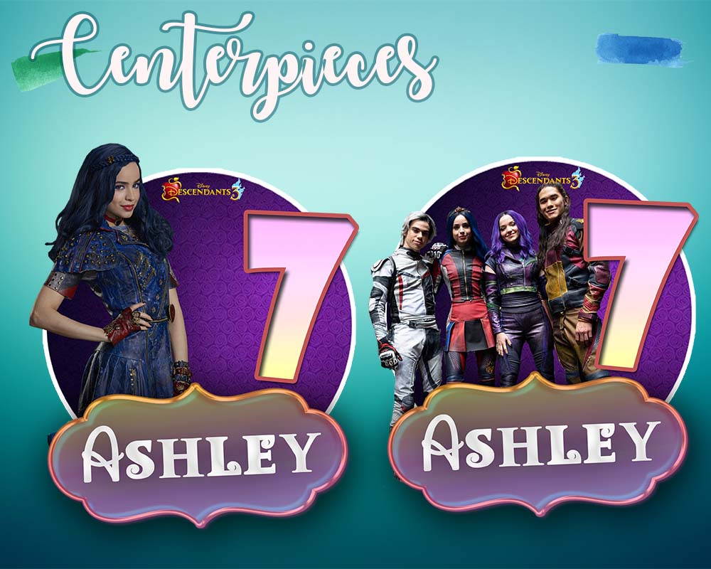 Descendants 3 Party Centerpieces | Instant download design