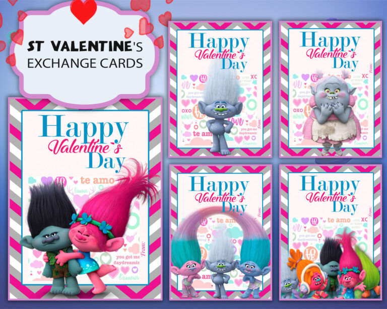 Trolls Valentines Day Cards