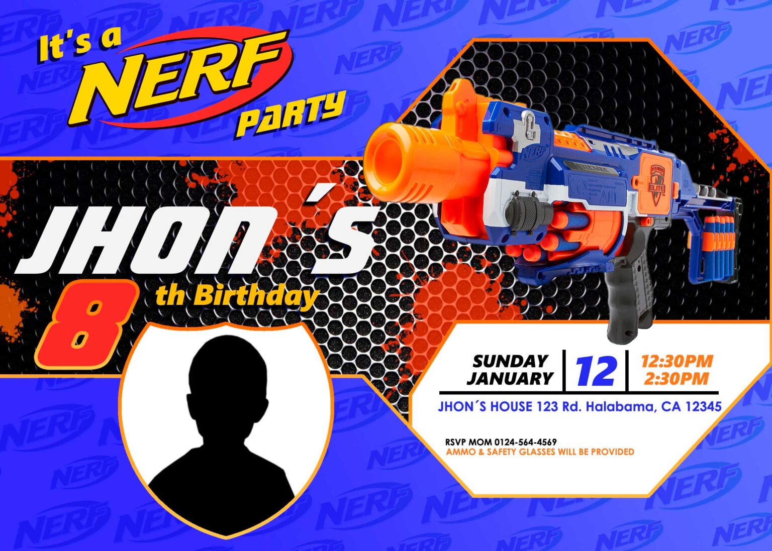 Nerf Birthday Invitation | Awesome Invite