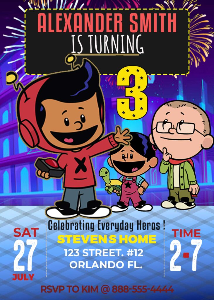 Xavier Riddle Birthday Invitation | Printable Card