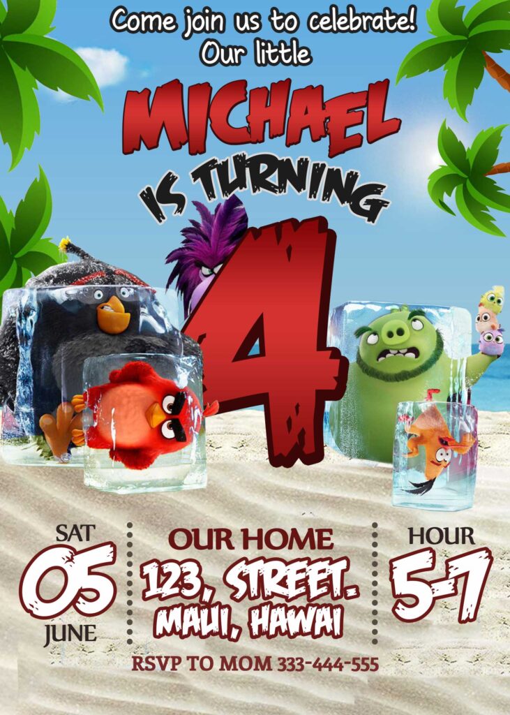 Angry Birds Birthday Invitation | Fantastic Invite