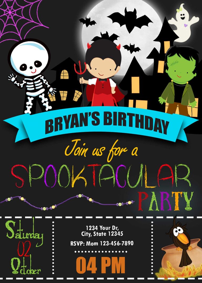 Halloween Birthday Invitation | Terrific Digital Invite