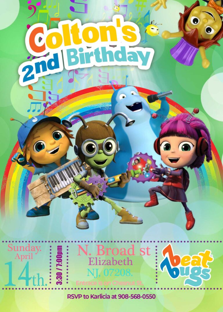 Beat Bugs Birthday Invitation | Lovely Invite