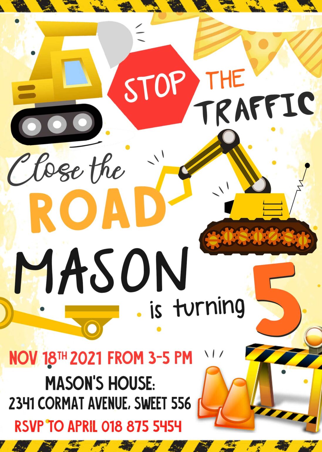 Construction Birthday Invitation | Fantastic Invite