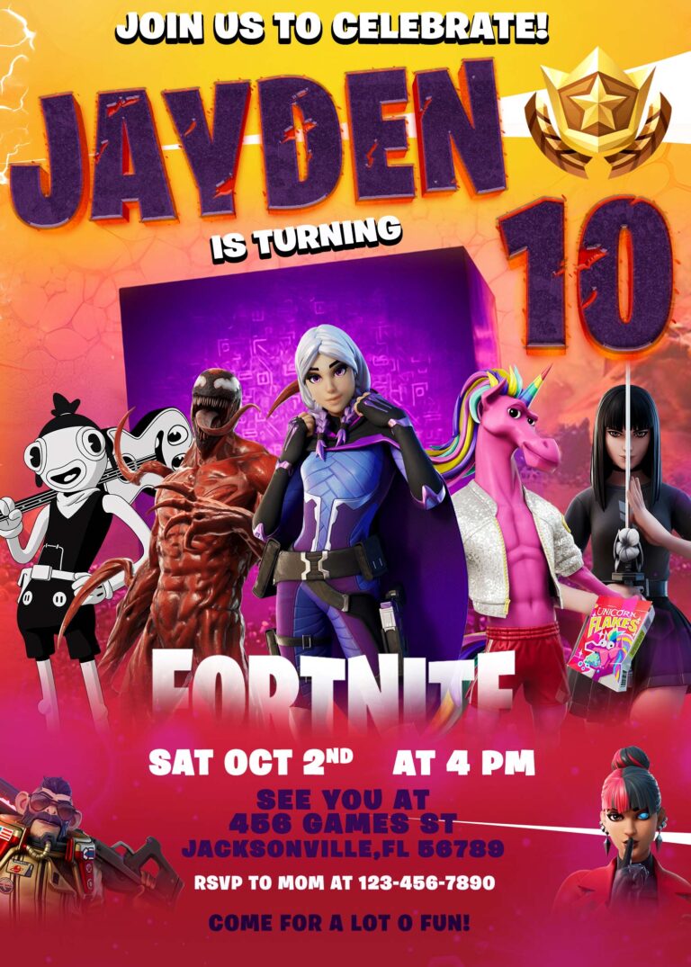 Fortnite Marshmello Birthday Video Invitation | Animated Invite