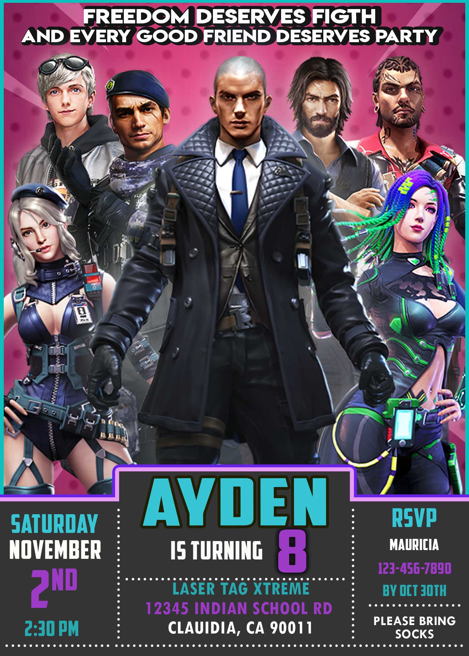 Free Fire Birthday Invitation | Awesome Invite