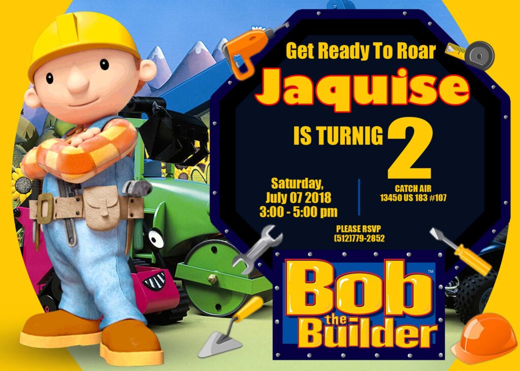 Bob The Builder Birthday Invitation | Charming Invite