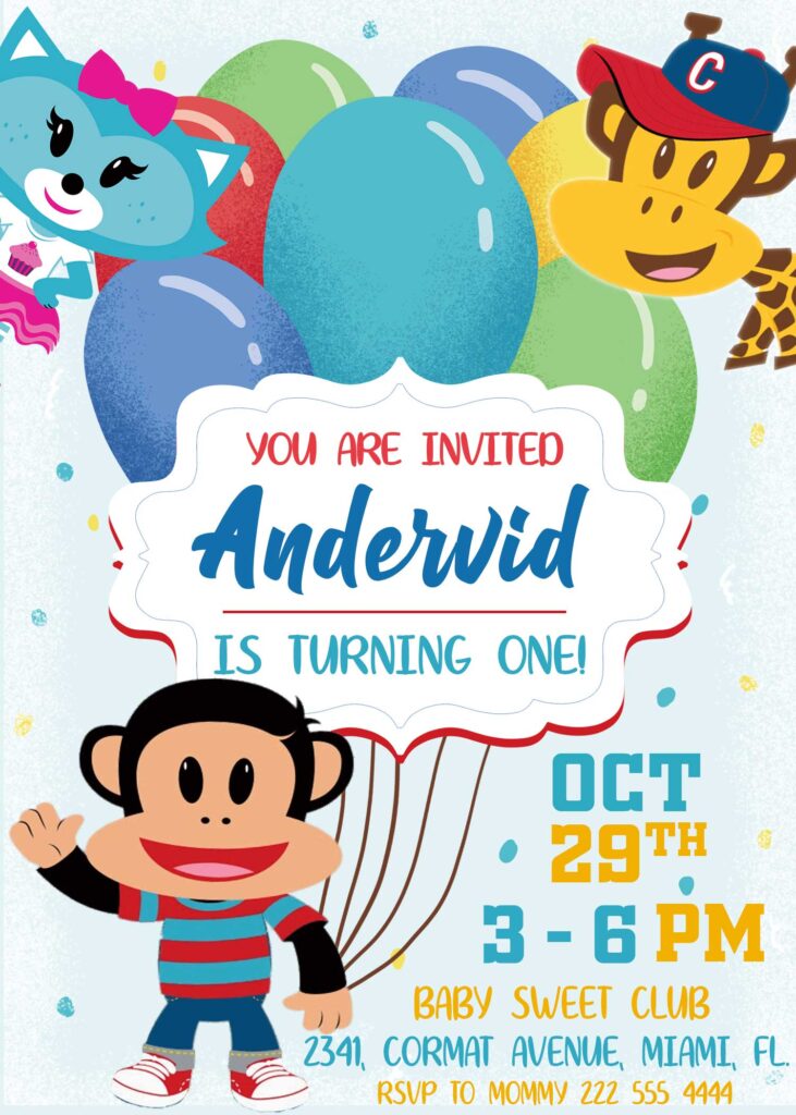 Julius Jr. Birthday Invitation | Adorable Invite