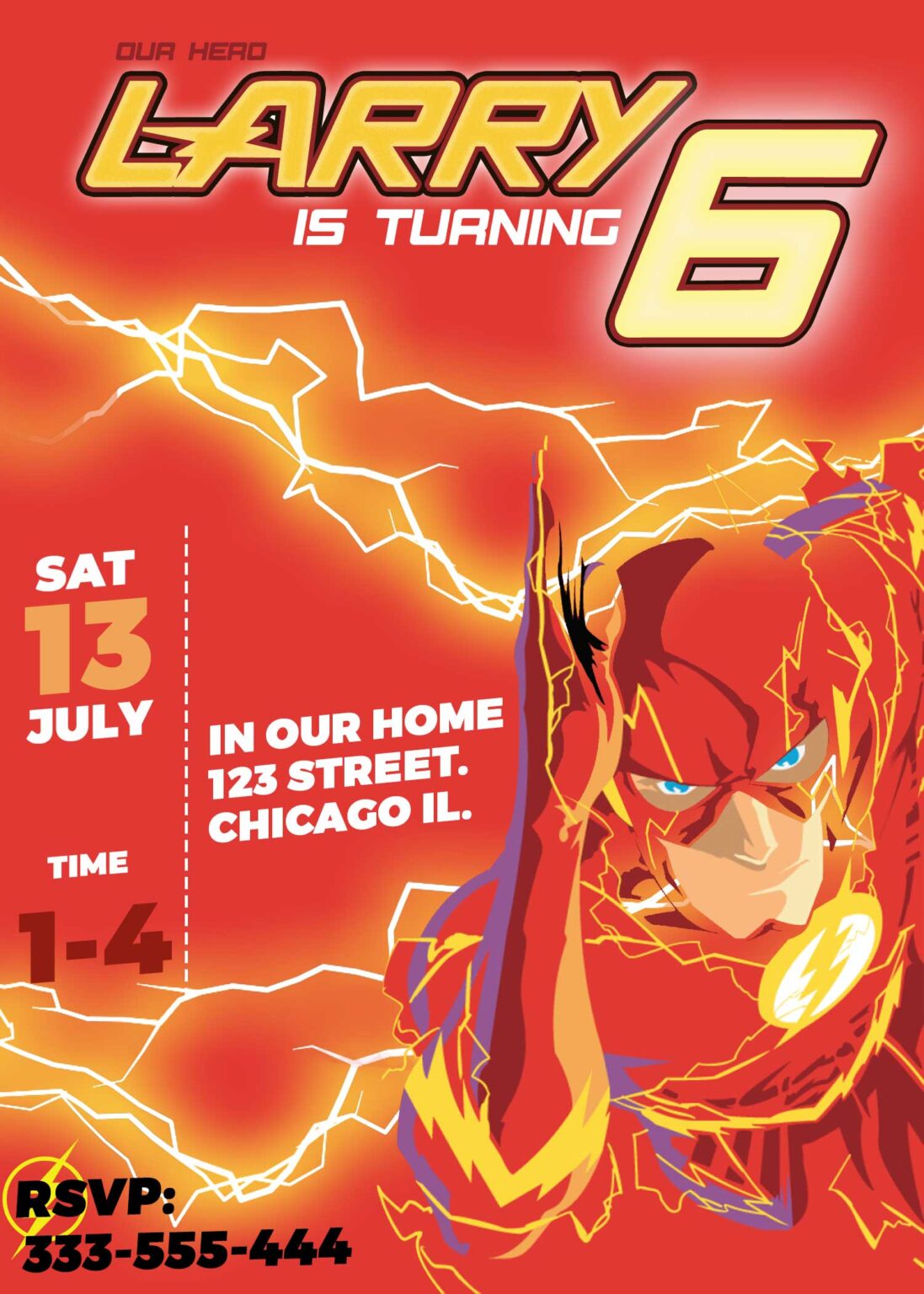 The Flash Birthday Invitation | Amazing Invite
