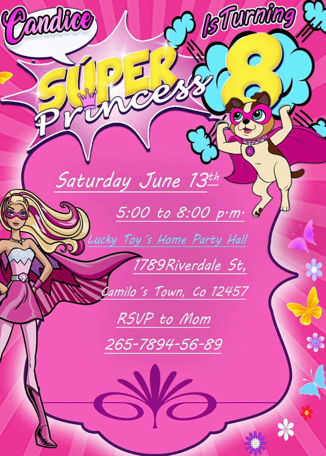 Barbie In Princess Power Birthday Invitation | Lovely Invite
