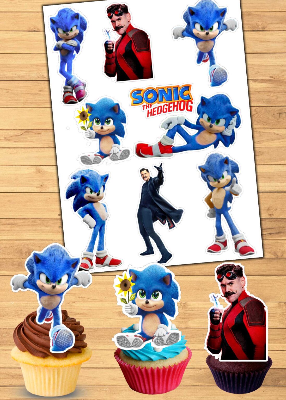 Sonic The Hedgehog Cupcake Toppers | Digital and printable
