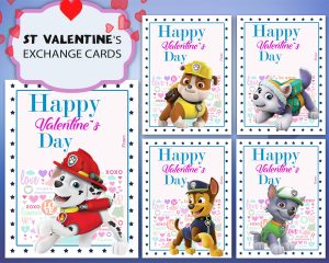 Paw Patrol Valentines Day Cards | Digital and printable