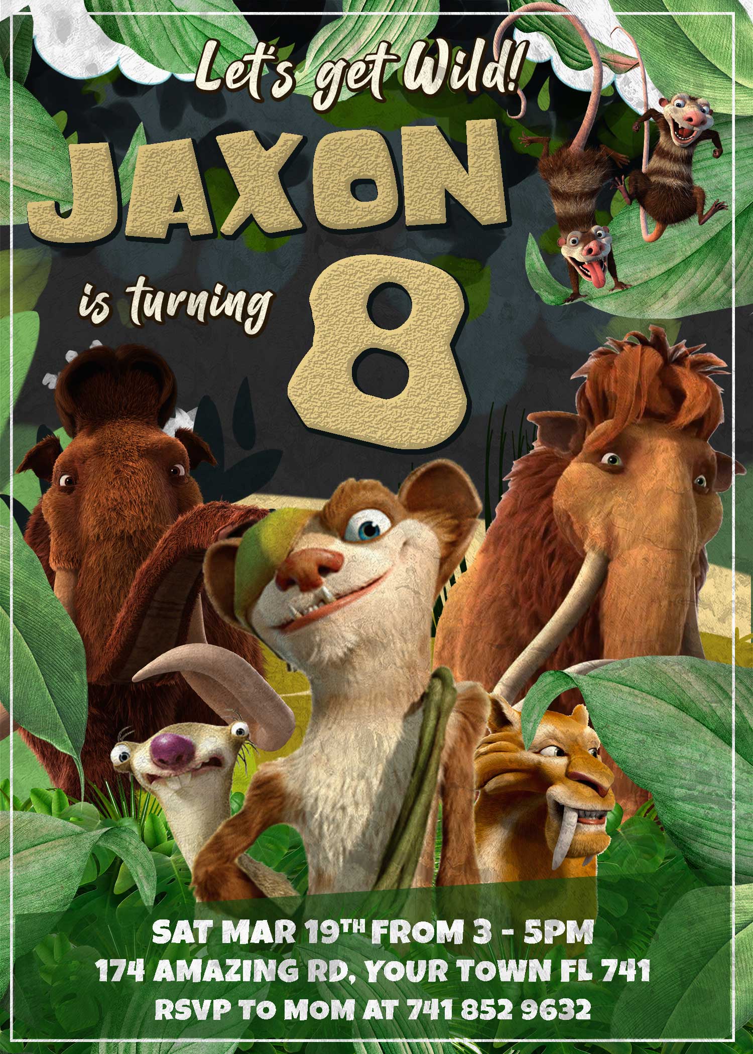 Ice Age Adventures of Buck Wild Birthday Invitation