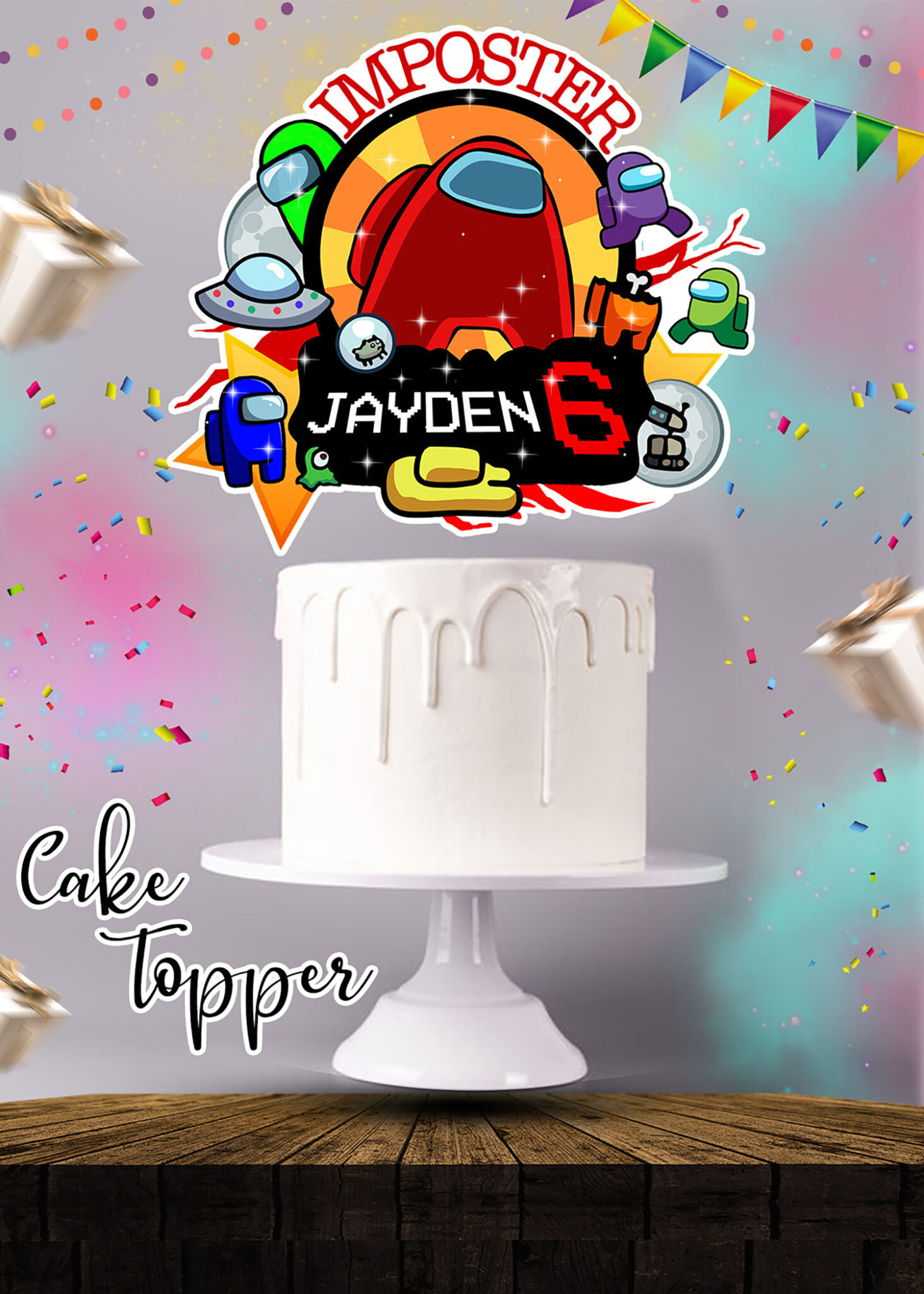 Among Us Cake Topper | Digital and printable
