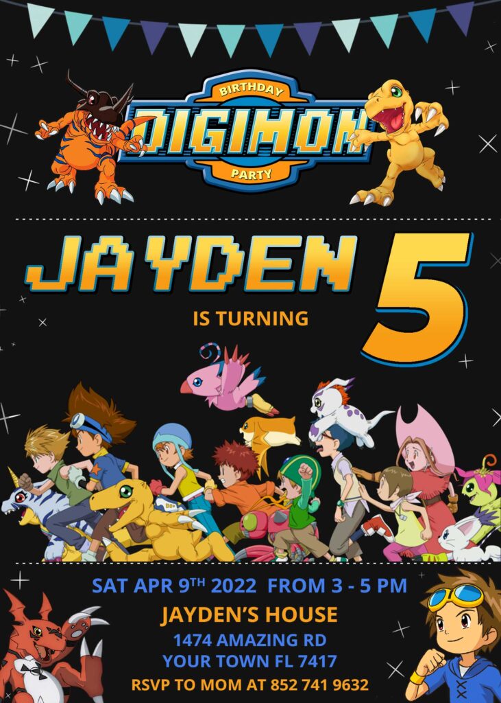Digimon Birthday Invitation | Espectacular Invite