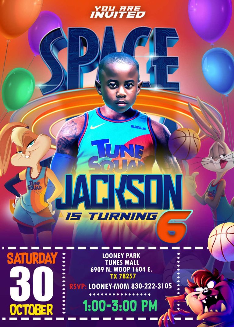 Space Jam 2 Birthday Invitation | Tremendous Invite