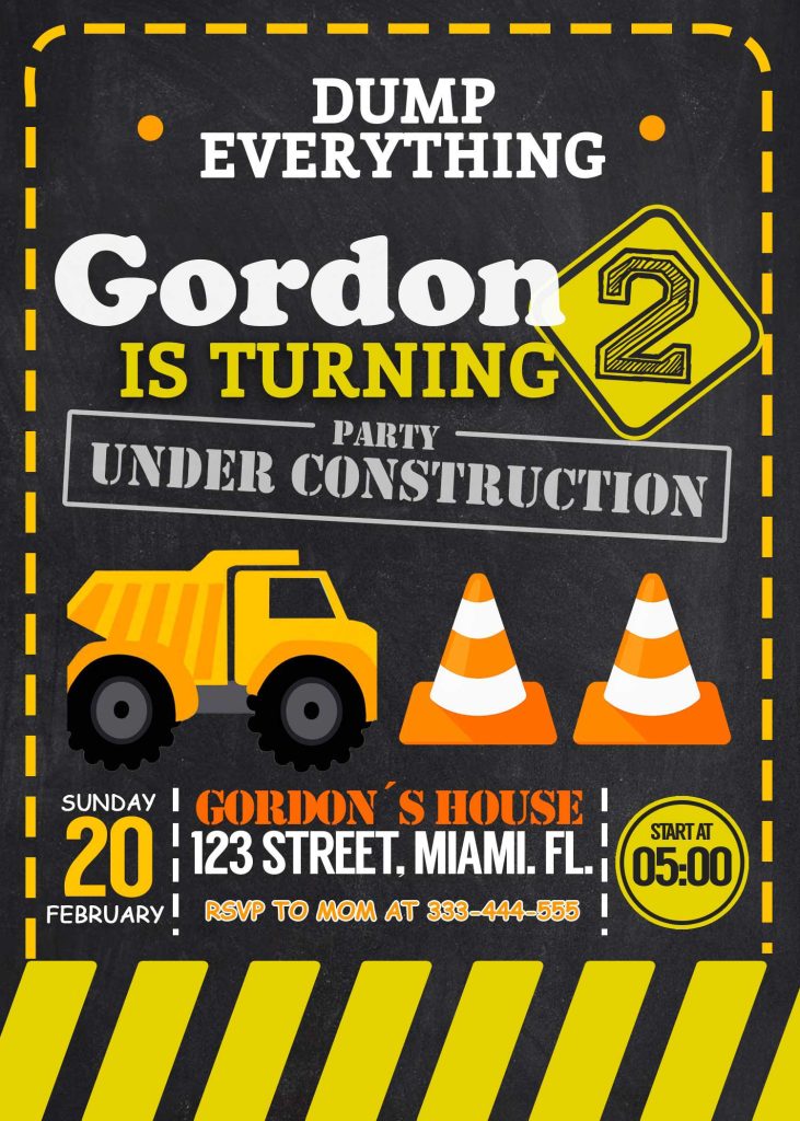 Construction Party Invitation Ideas