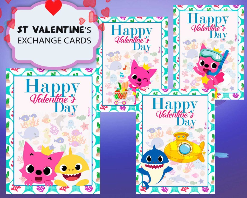 Baby Shark Valentines Day Cards