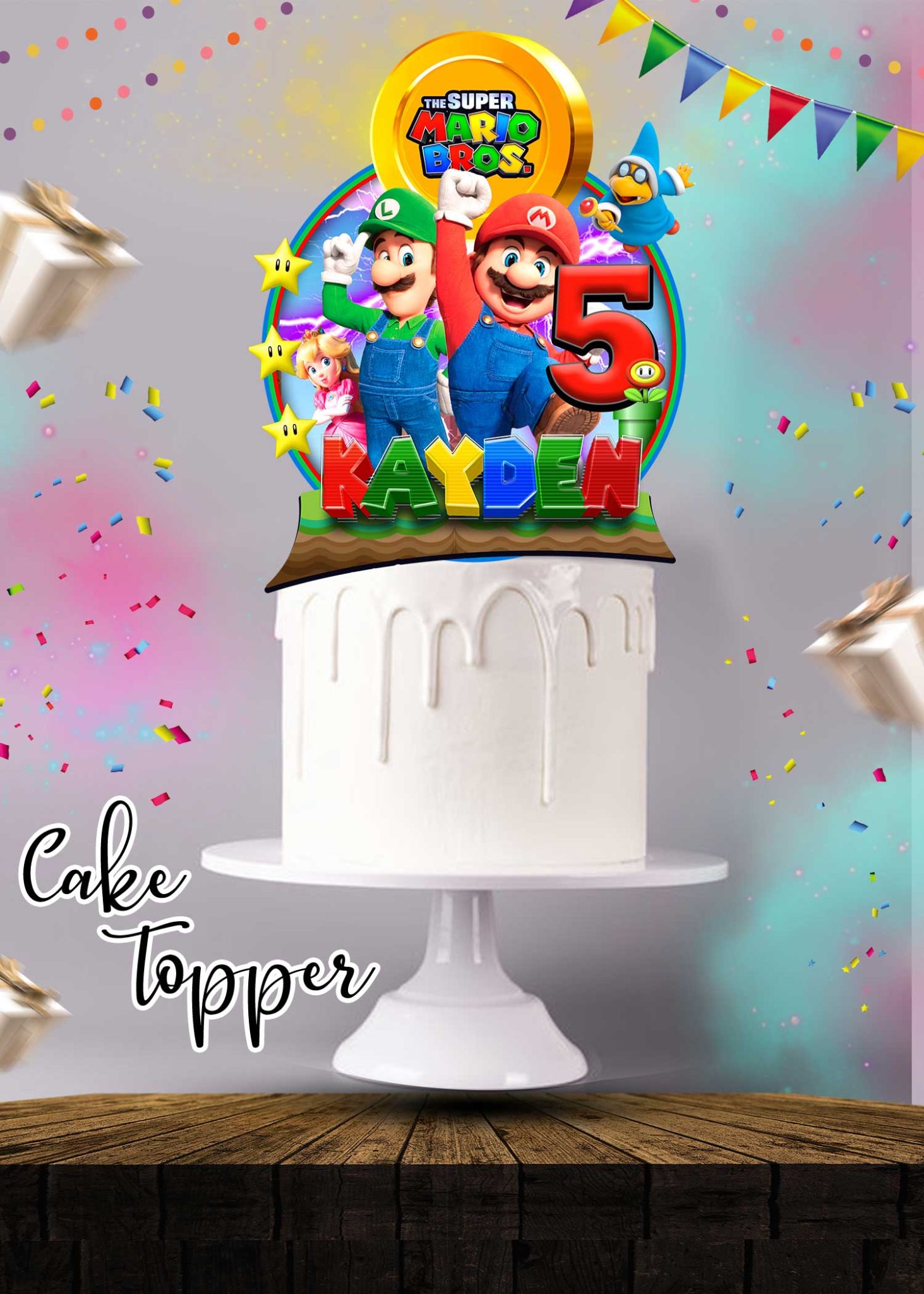 Super Mario Bros Movie Cake Topper | Digital and printable