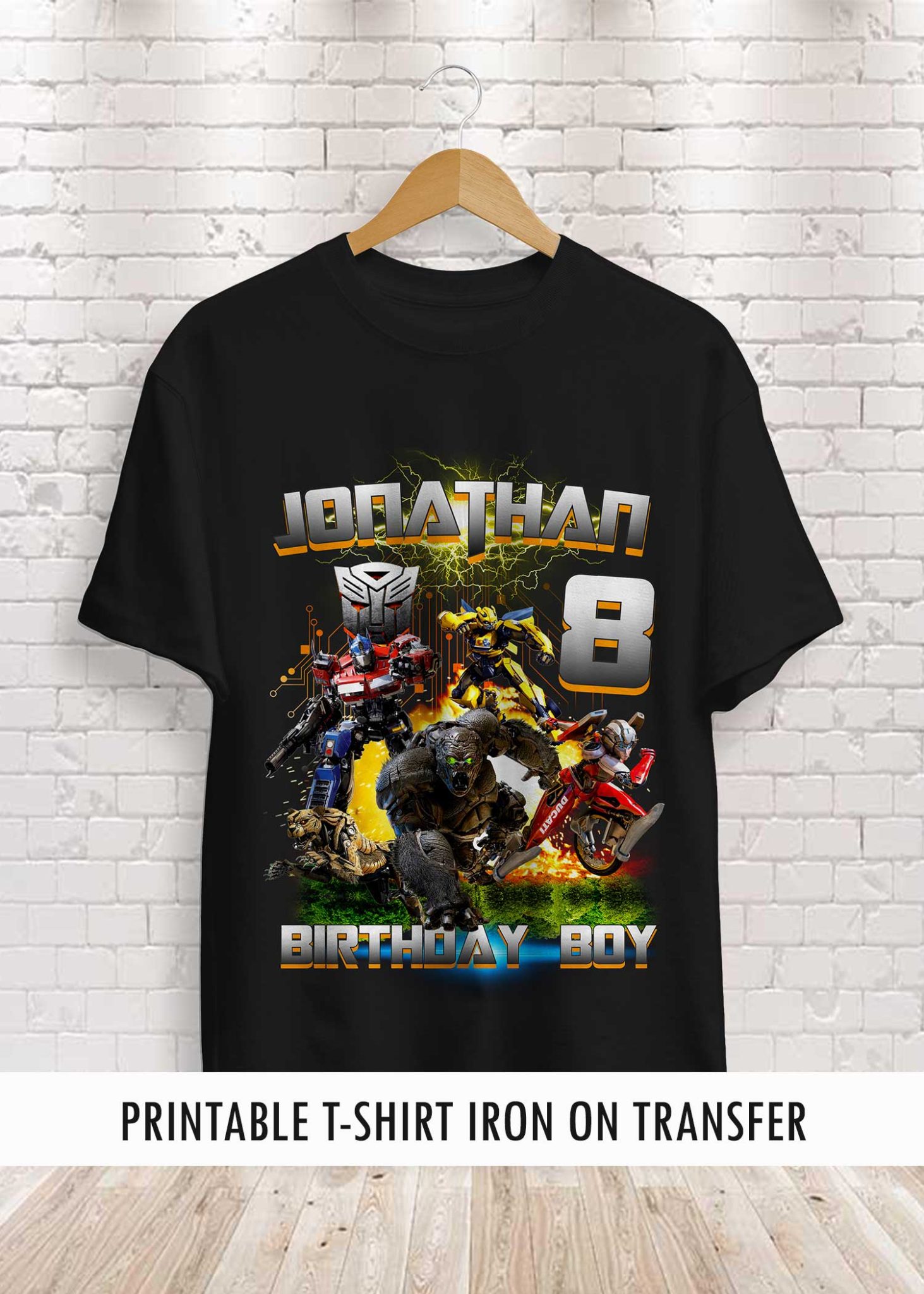 Transformers Birthday Shirt Iron On Transfer | Personalized