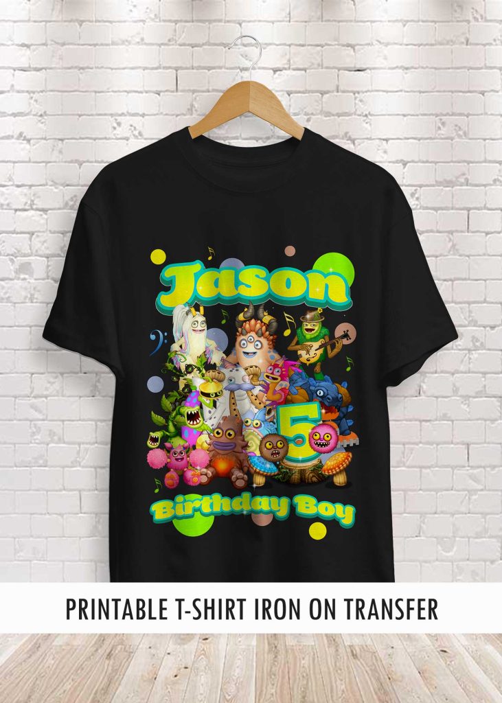 My Singing Monsters Birthday Shirt Iron On Transfer | Personalized