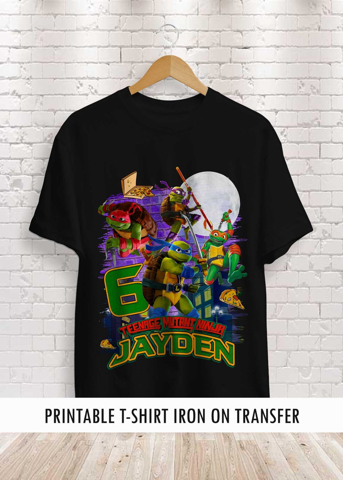 Teenage Mutant Ninja Turtles Birthday Shirt Iron On Transfer | Personalized