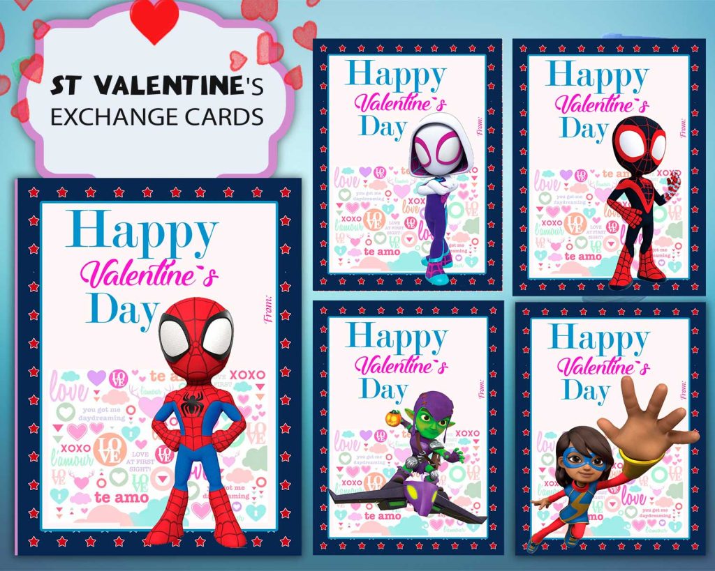 Spidey And His Amazing Friends Valentines Day Cards for Kids