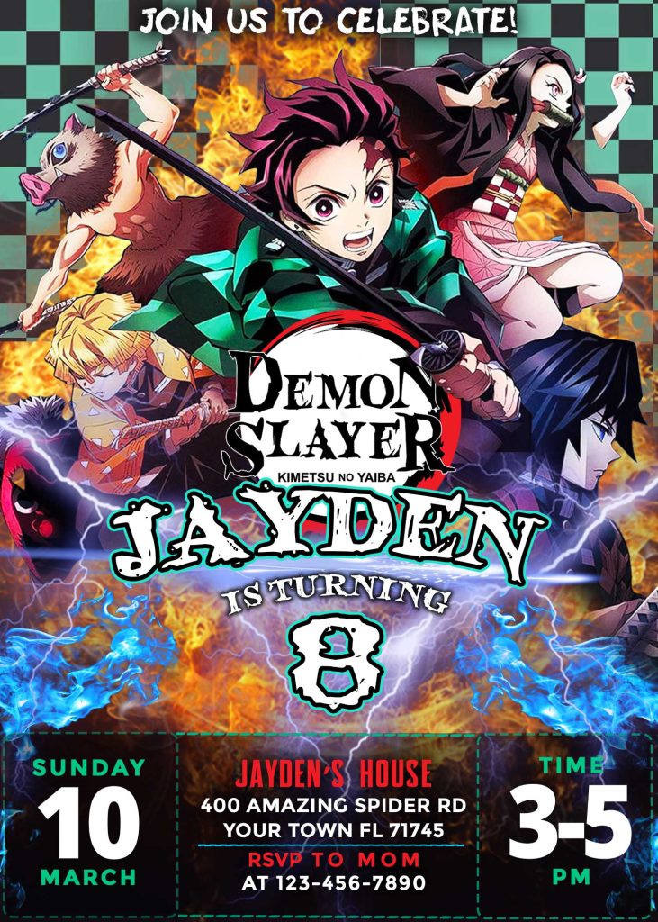 Demon Slayer Birthday Invitation | Terrific Invite