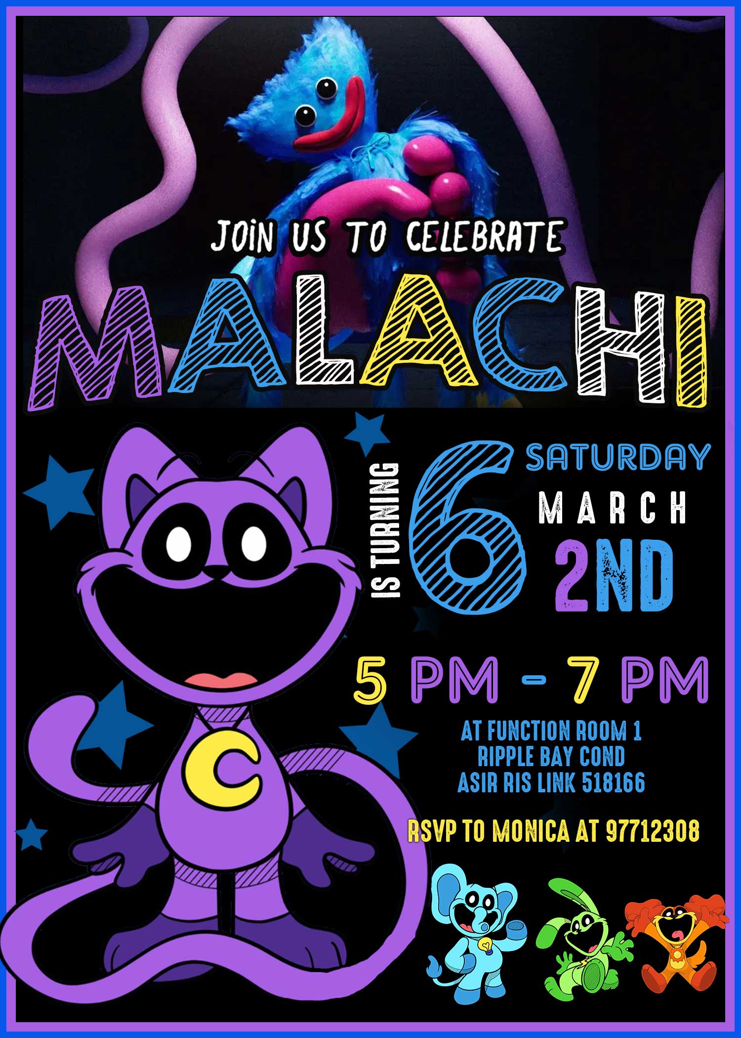 Poppy Playtime 3 Birthday Invitation | CatNap Invite