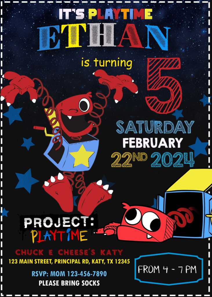 Project Playtime Birthday Invitation | Boxy Boo Invite