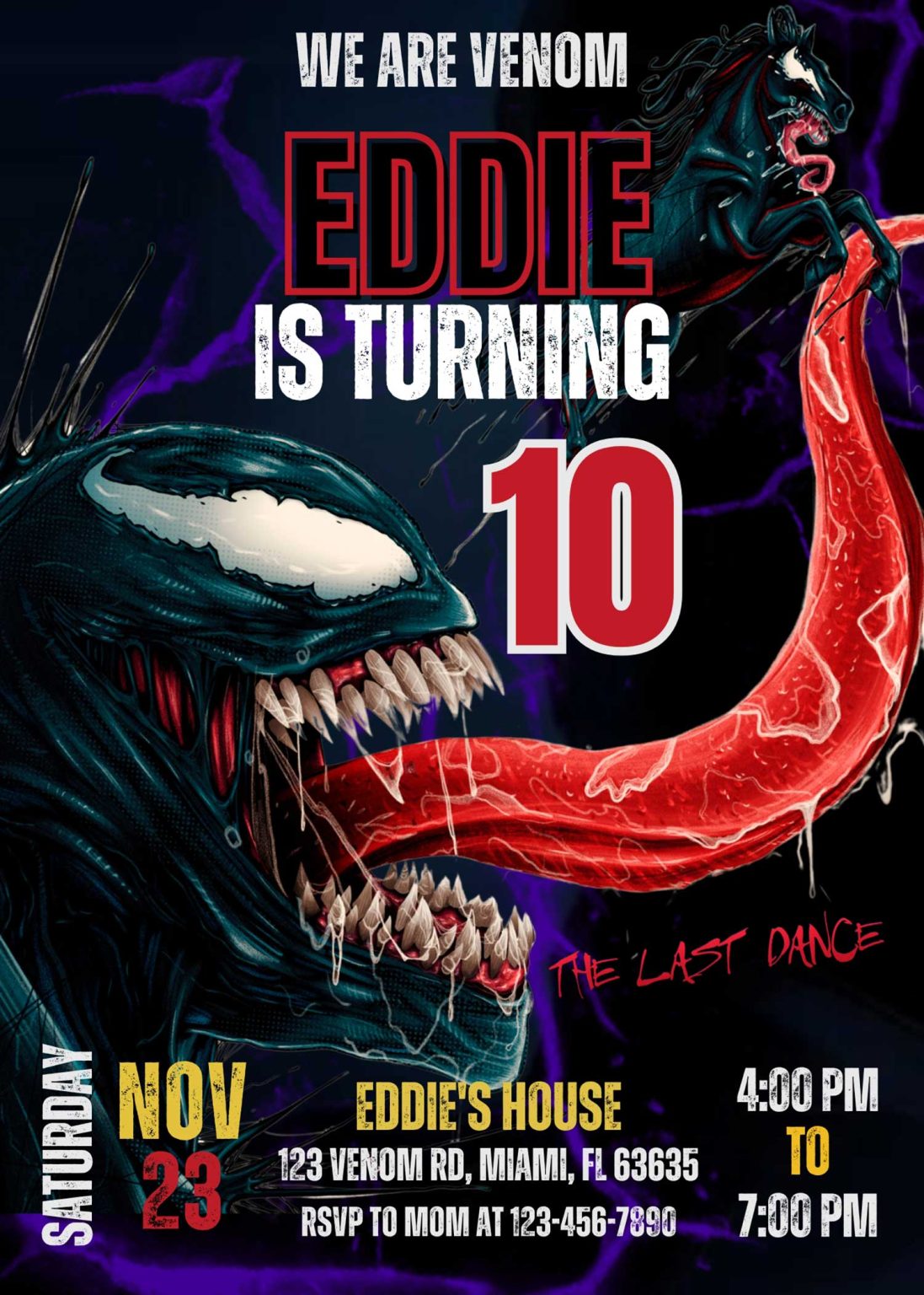 Venom 3 Birthday Invitation | Thrilling Invite