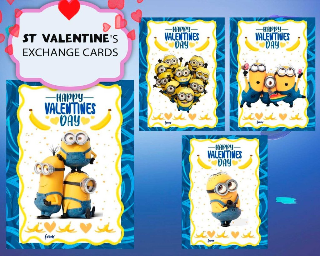 Minions Valentines Day Cards for Kids