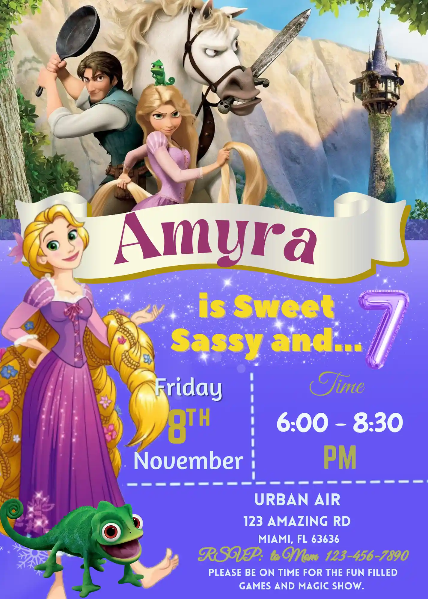 Rapunzel Birthday Invitation
